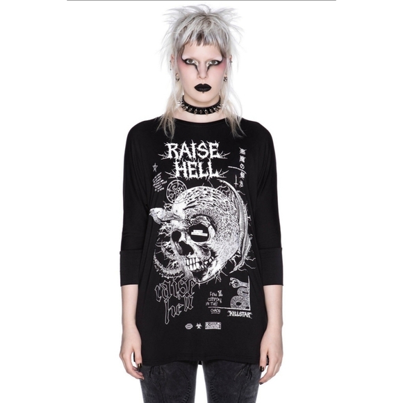 Killstar | Tops | Killstar Raise Hell Tunic Shirt Xss Nwot | Poshmark